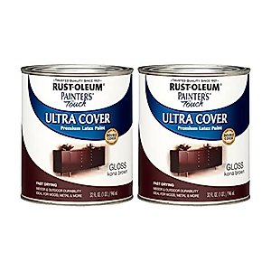 Rust-Oleum 1977502-2PK Painter's Touch Latex Paint, Quart, Gloss Kona Brown, 2 Count (Pack of 1)