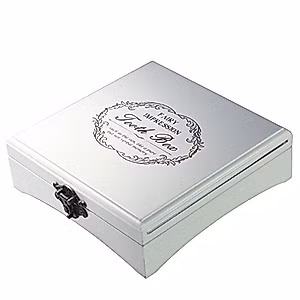 OLizee® Creative Baby Tooth Keepsake Wooden Box with Curl Bottle