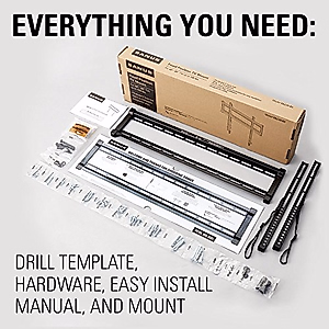SANUS TV Wall Mount - Universal Low Profile Fixed TV Mount Bracket for 40" - 80" Flat Screen TVs - Features Slim 1” Profile, 3 Step Easy Install - UL Certified- Hardware Included - OLL15-B1
