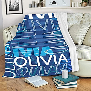JOYXBUY Custom Blanket Personalized Throw Blanket Name Blankets Personalized Gifts for Women Men Kids Baby Boys Girls Birthday Holiday Christmas