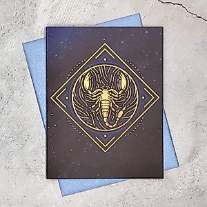 Scorpio Zodiac note cards- 12 card box set- astrology - metallic envelopes - high-end blank greeting cards, thank you cards, birthday card