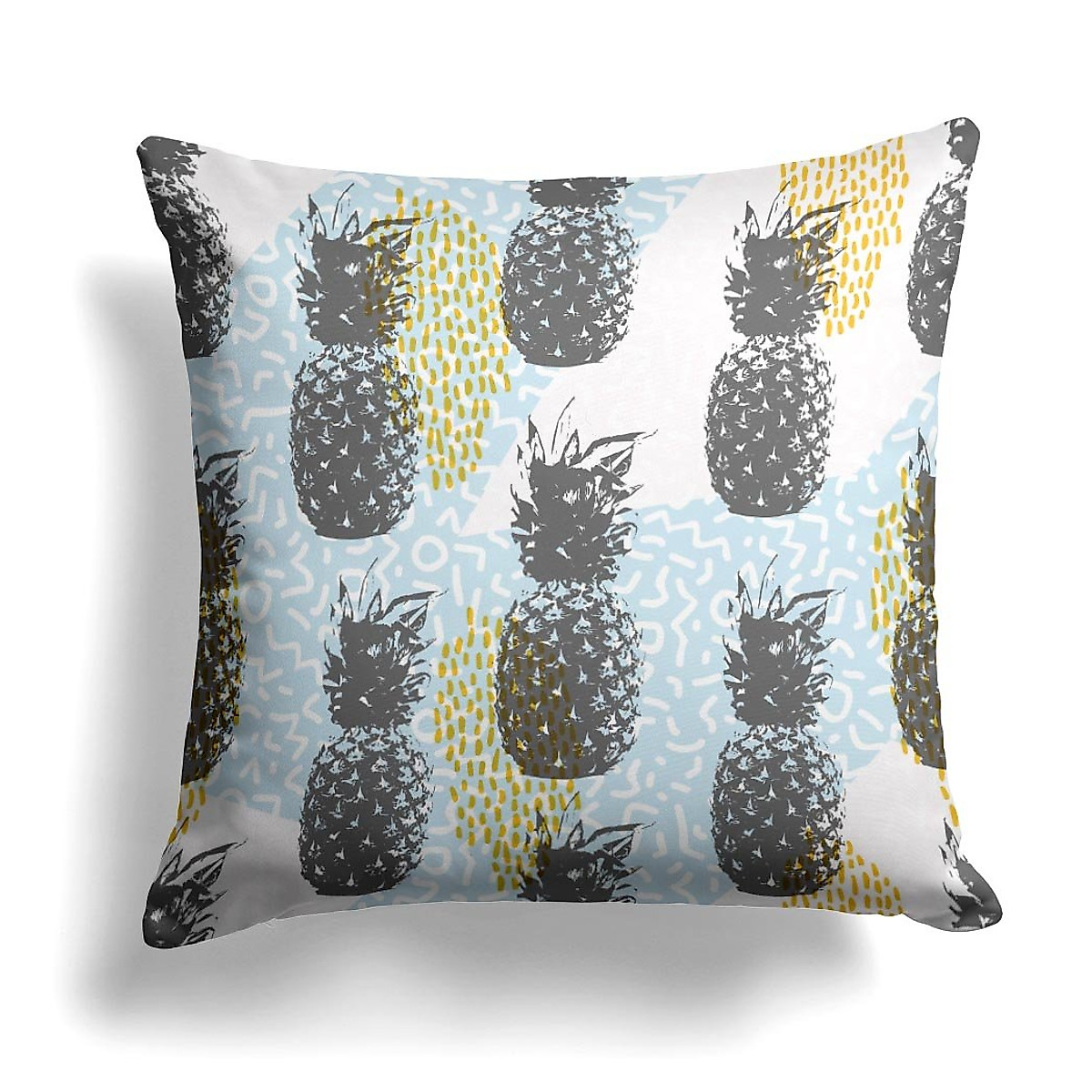 iiRov Summer Design Ink-Fuzed Decorative Throw Pillow - Retro Summer Pineapple v5