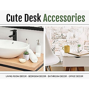 Der Rose 3 Packs Small Fake Plants Succulents Plants Artificial in Pots for Home Office Desk Decor for Women