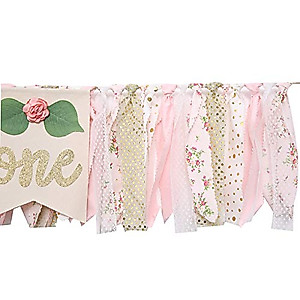 High Chair Banner for 1st Birthday - First Birthday Decorations for Photo Booth Props, Birthday Souvenir and Gifts for Kids,One Birthday Decorations for Baby (Baby Girl)