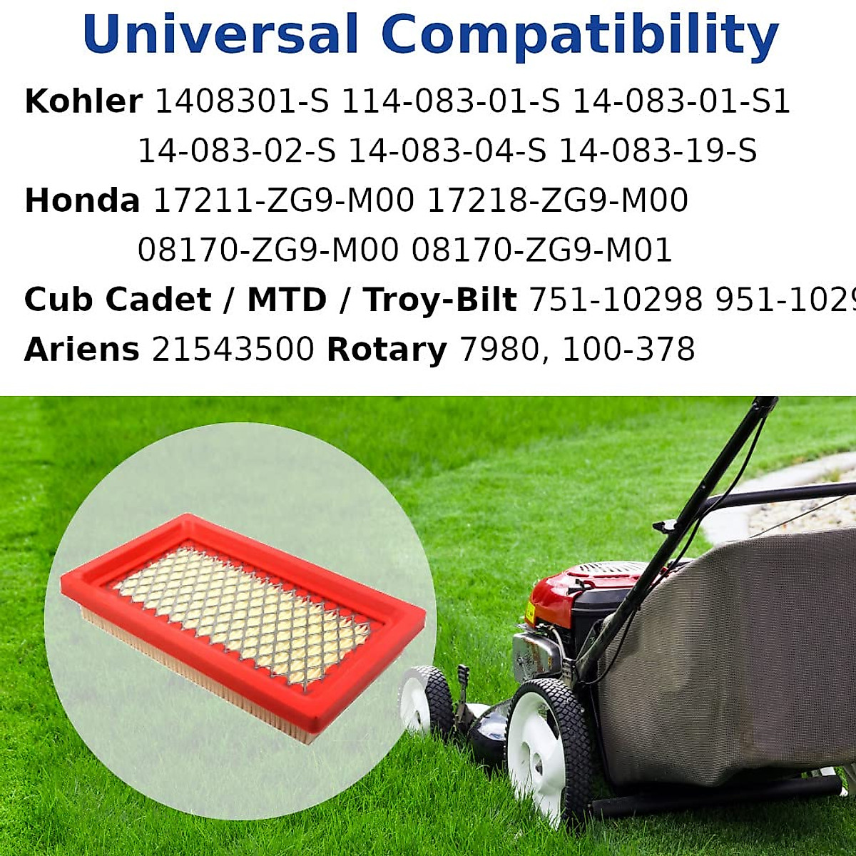 HQRP Filter compatible with Kohler 1408301-S 14-083-01-S 14-083-01-S1 14-083-02-S 14-083-04-S 14-083-19-S fits XT Series XT675 XT650 XT173 XT149 XT800 Engines for Lawn Mower