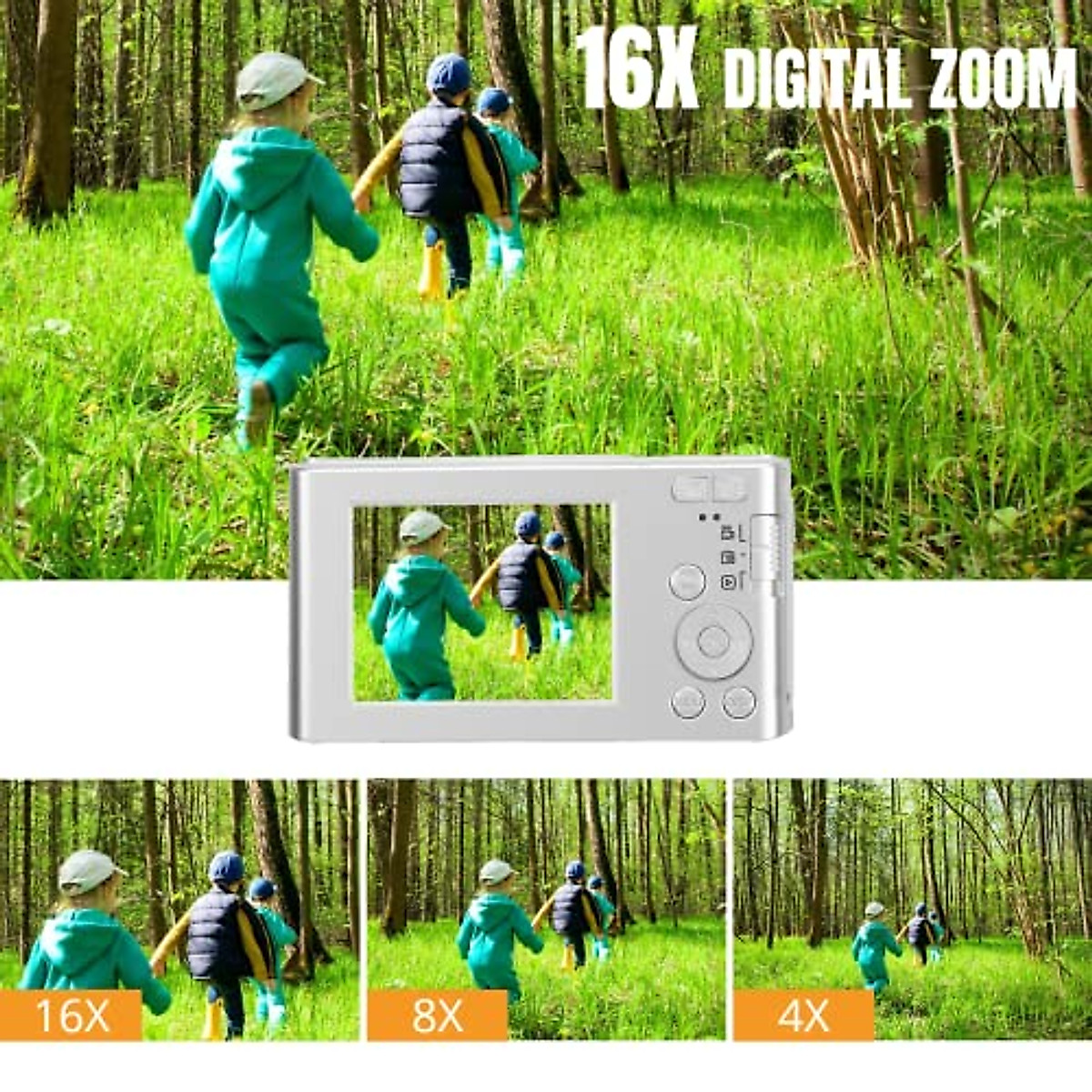 Digital Camera,1080P 38MP 16X Digital Zoom Digital Camera for Photography, 2.4In Screen Shake Proof Zoom Camera with Fill Light, for Beginners Professionals
