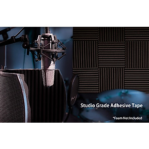 New Path Designs Double-Sided Acoustic Foam Panel Mounting Squares, 48-Pack, Studio-Grade Adhesive Tape, Heavy Duty Bond to Acoustic Panels/Soundproof Foam, No Wall Residue (for 12 Standard Panels)