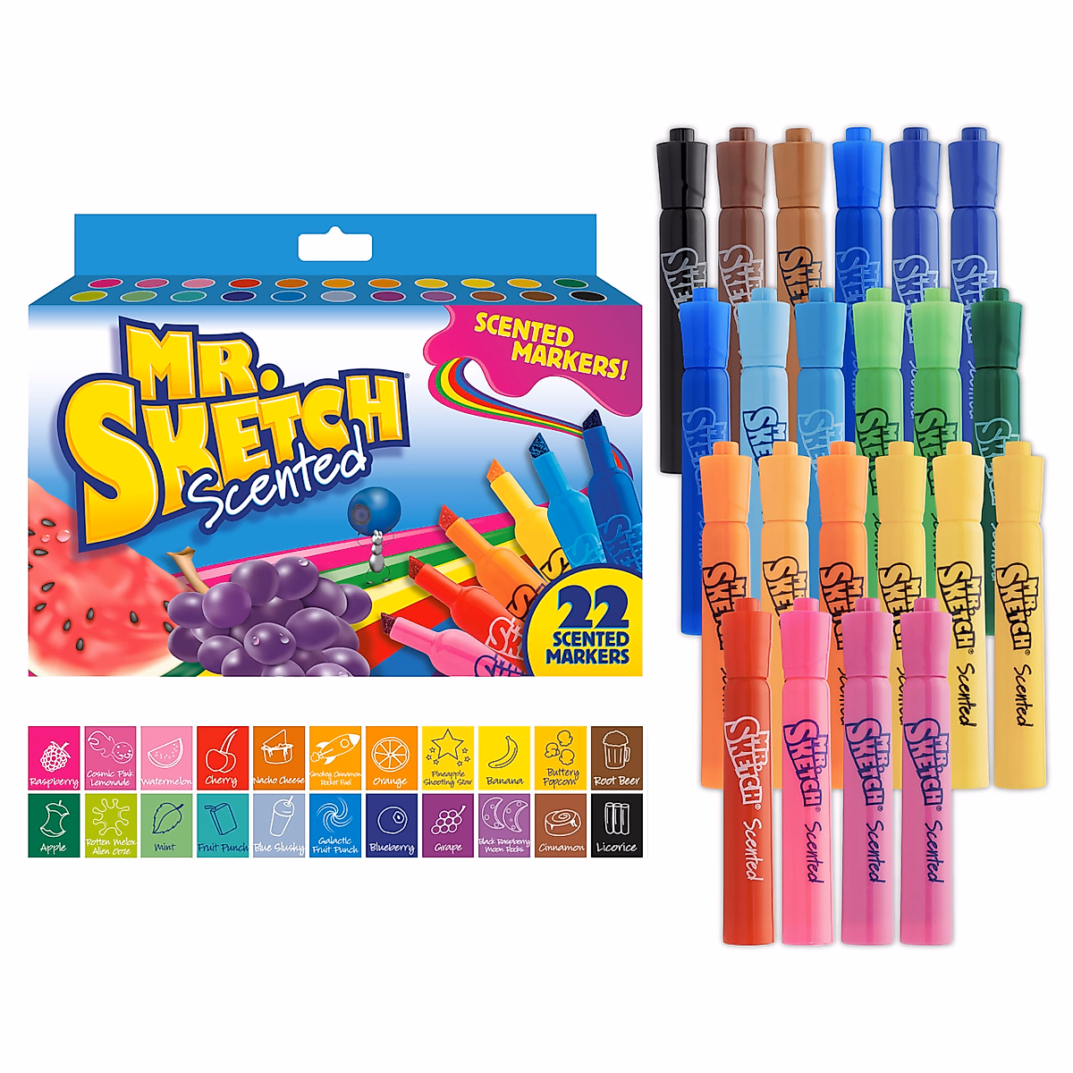 Mr. Sketch Chiseled Tip, 2054594, 22 Assorted Scented Markers