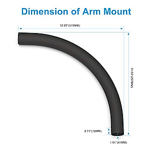 KUKUPPO Arm Mount LED Barn Light, Dusk to Dawn LED Area Light Extension Mounting Arm Bronze Finish Mounting Pole for LED Yard Lights Security Lighting