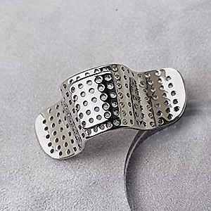 Sirytova Cyber Punk Face Accessories On Nose Steel Nose Cuff Clip Luxury Nose Jewelry Halloween Cyborg Cosplay Costume(Silver)