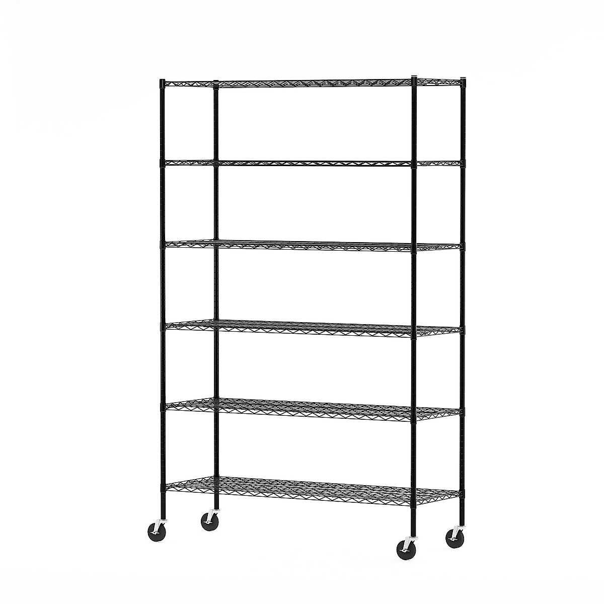 Furinno Wayar 6-Tier Metal Storage Shelf Rack, 48 x 18 x 78, Black