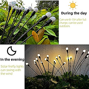 YTIUU 2 Pack Firefly Lights Solar Outdoor, Starburst Swaying Solar Lights,Swing Garden Waterproof Decor When Wind Blows for Backyard Patio Terrace Lawn Path Holiday Decor