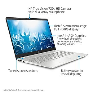 HP 15.6" Full HD Diagonal Laptop, Intel Core i5-1135G7 Processor, 8GB DDR4, 512GB SSD, 802.11ac, Bluetooth 4.2, HDMI, Windows 10, W/Valinor Accessories