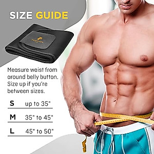 Perfotek Waist Trimmer Belt for Women Waist Trainer Sauna Belt Tummy Toner Low Back and Lumbar Support with Sauna Suit Effect (Large Black)