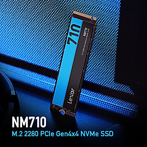 Lexar 1TB NM710 SSD PCIe Gen4 NVMe M.2 2280 Internal Solid State Drive, Up to 5000/4500 MB/s Read/Write (LNM710X001T-RNNNU)
