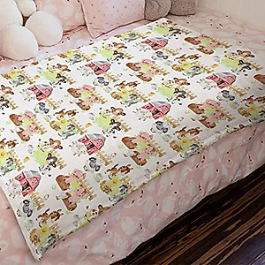 HawSkgFub Farm Animals Barn Neutral Baby Blanket for Boys Girls, Nursery Cow Chicken Pig Sheep Flannel Fleece Swaddle Receiving Blankets, Soft Lightweight Newborn Toddler Infant Kid Crib Bedding 30x40