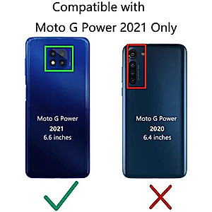 SKTGSLAMY for Moto G Power 2021 Case,with Screen Protector,[Military Grade] 16ft. Drop Tested Cover with Magnetic Kickstand Car Mount Protective Case for Motorola Moto G Power 2021, Blue