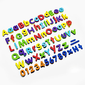 Magnetic Letters and Numbers, Fun Alphabet Kit for Kids, ABC Educational Toys, Refrigerator Magnets with Dry Erase Magnetic Board Preschool Toy - 112PCS