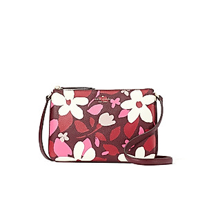 Kate Spade Jackson Triple Gusset Leather Crossbody Bag Purse Handbag (PINK MULTI)