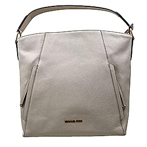 Michael Kors Evie Large Leather Hobo Shoulder Bag (Light Cream)