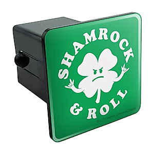 Shamrock and Roll Irish Rock Funny Humor Tow Trailer Hitch Cover Plug Insert