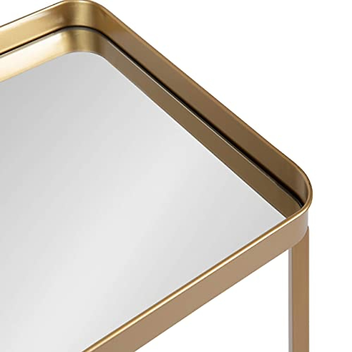 Kate and Laurel Celia Modern Mirrored Tray Side Table, 18 x 12 x 26, Gold, Foldable Rectangular End Table for Storage and Display