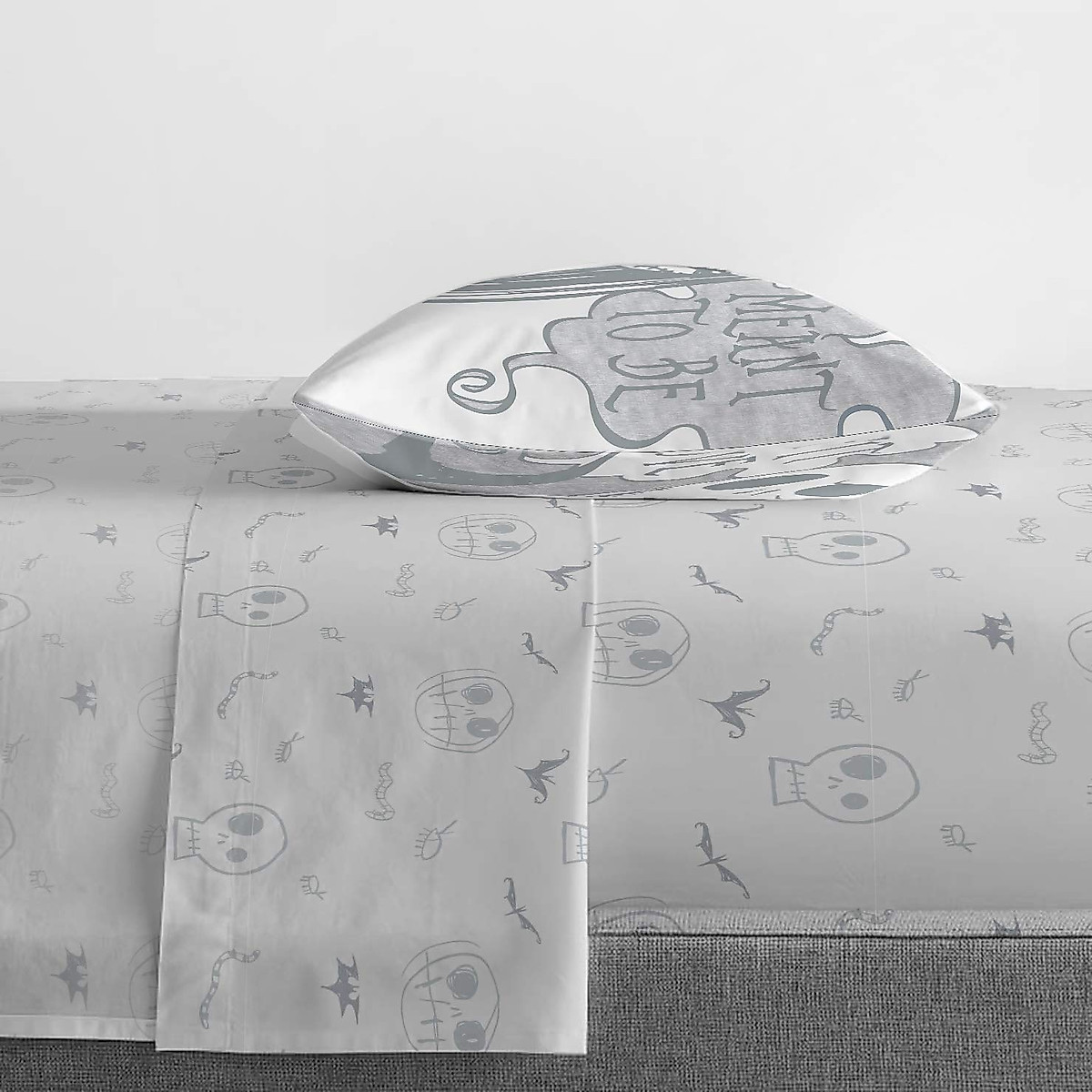 Jay Franco Disney Nightmare Before Christmas Meant to Be 6 Piece Bedroom Set- Includes Twin Bed Set & Window Drapes/Curtains - Super Soft Fade Resistant Microfiber Bedding (Official Disney Product)