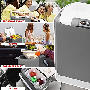 Wagan EL6225 12V Personal Thermoelectric Cooler/Warmer, 24 Liter Capacity, Portable Electric Car Cooler Warmer with 12/24V DC, 12V Small Fridge for Car, RV, and Camping Use, UL Listed