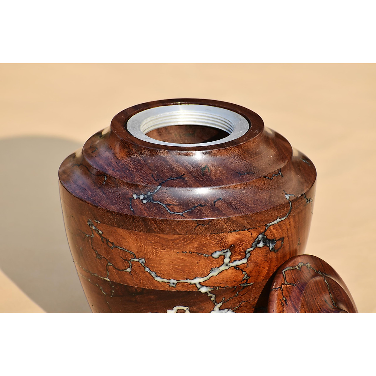 Rosewood Pet Loss urn Funeral Urn for Adult Sympathy Gift Decorative urn Memorial urn Wooden urn Box Lichtenberg Figure Resin urn for Ashes Cremation urn Urn for Human Ashes (Large up to 200 lb)