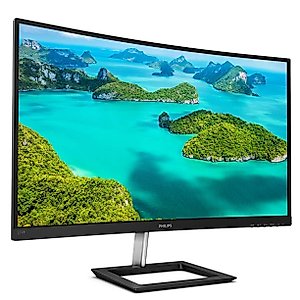 Philips 272E1CA 27" Curved Frameless Monitor, Full HD 1080P, 100% sRGB, Adaptive-Sync, Speakers, VESA, 4Yr Advance Replacement Warranty (Renewed)