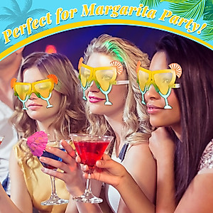 ElectricWise 6 Pcs Margarita Sunglasses Party Decorations Margs and Matrimony Bachelorette Eyeglasses Funny Novelty Hawaiian Sunglasses for Women Adult Summer Beach Luau Bridal Shower Tropical Party
