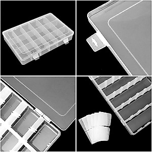 Floss Organizer Storage Box With 18 Compartments & 100 Bobbins, Clear, 10.5"