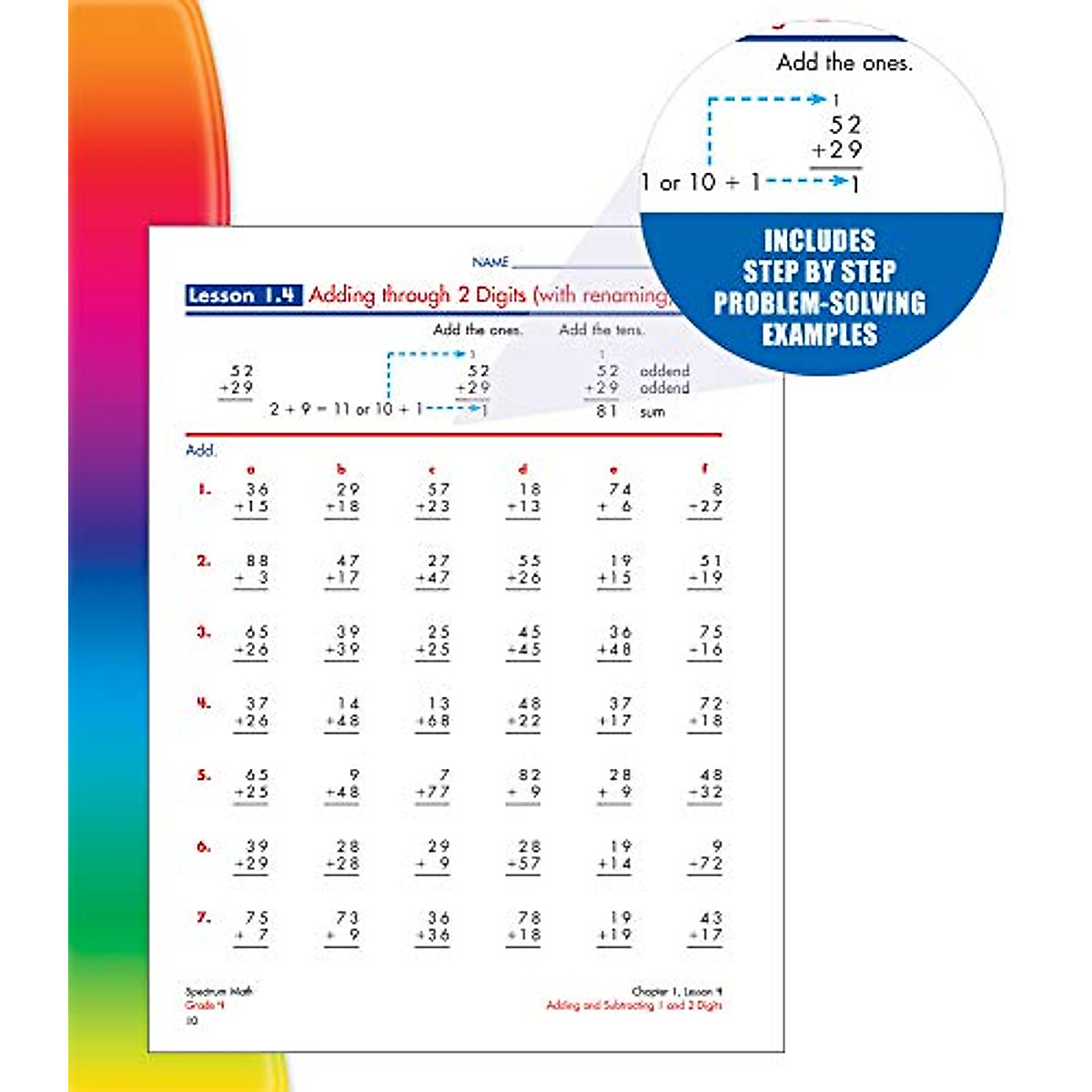 Spectrum 4th Grade Math Workbooks, Ages 9 to 10, 4th Grade Math, Multiplication, Division, Fractions, Decimals, Algebra, Measurement Conversions, and Geometry Workbook - 160 Pages