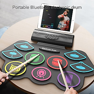 GUAZI STORE hand-rolled drum set for adults beginners portable drum set support Bluetooth/APP external sound drum set, 01