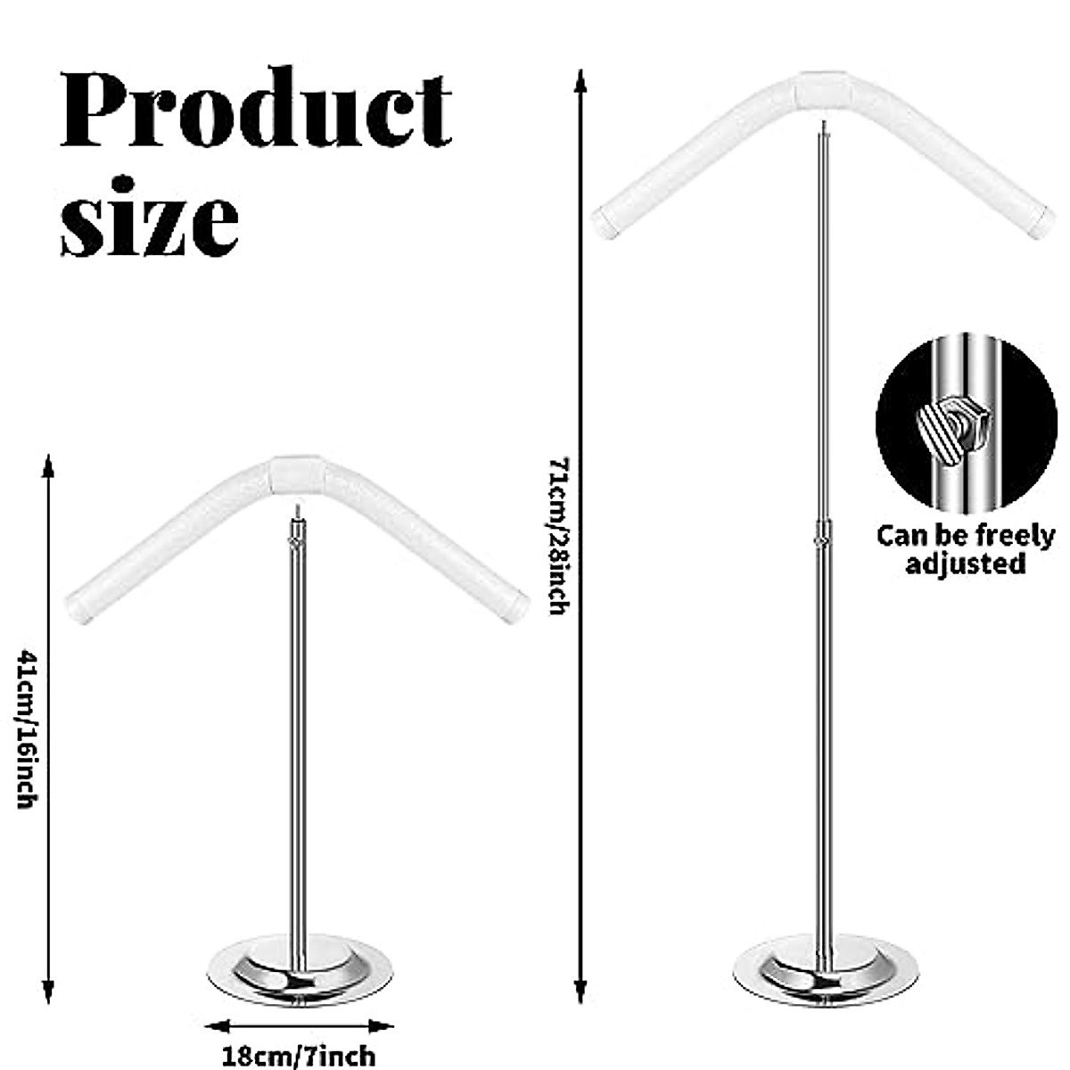 Amyhill Flexible Shoulder Stand Adult Adjustable T Shirt Display for Vendors Black Metal Clothes Hanger Rack Portable Hanging Clothing Display for Drying Iron Steaming Garment Coat Holder (1 Piece)