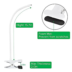 Baby Monitor Clip Mount for Kasa Indoor Pan/Tilt Smart Security Camera EC70 and KC410S, Flexible Gooseneck Baby Monitor Holder for Crib Without Tools or Wall Damage - White