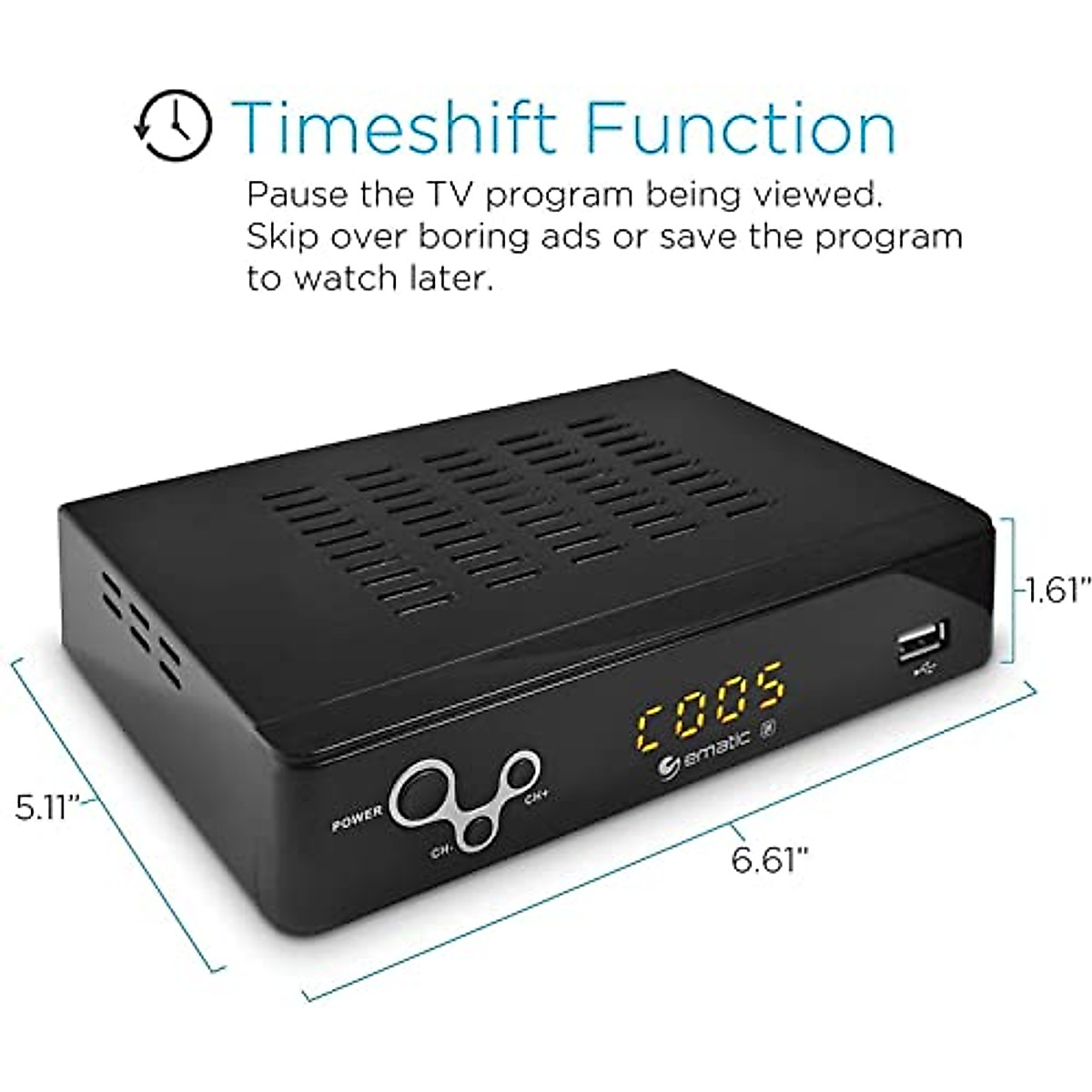 Digital Converter, Ematic Digital TV Converter Box with Recording, Playback, & Parental Controls