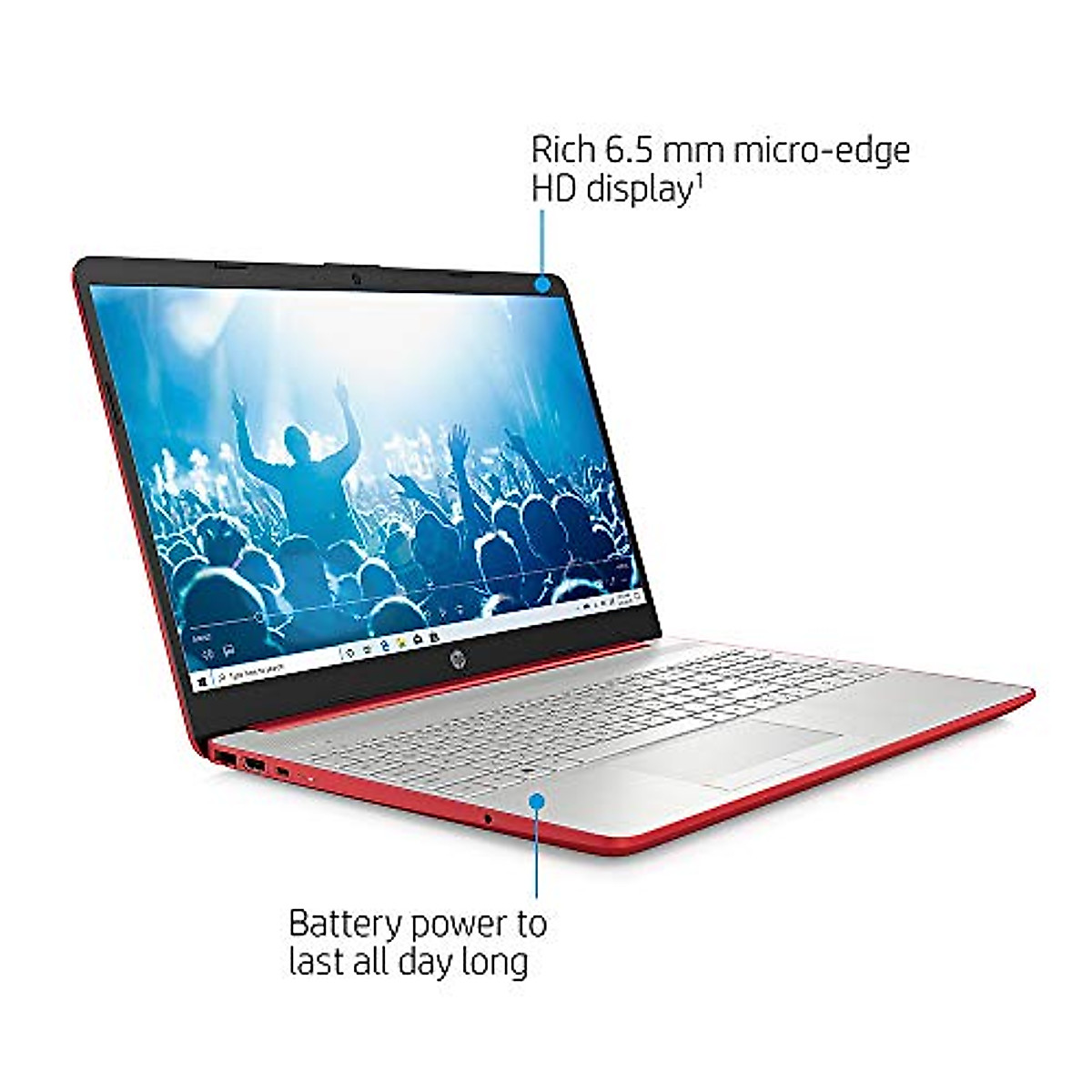2021 HP Pavilion 15.6" HD Laptop Computer, Intel Dual-core Pentium Processor, 16GB RAM, 512GB SSD, HD Webcam, Intel UHD Graphics 605, Bluetooth, USB-C, HDMI, Win 10, Red, 32GB SnowBell USB Card