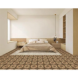 Oxdigi Floor Tiles Peel and Stick Waterproof - Self-Adhesive Vinyl Floor Tiles|DIY Floor Stickers|Vintage Flooring for Bathroom,Kitchen,Laundry and Balcony|20-Pack|12" x 12"|19.4sq.ft|Brown