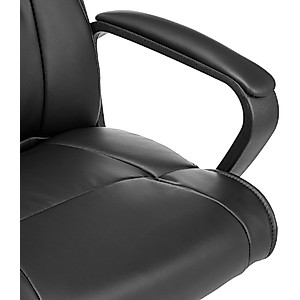 Amazon Basics Padded Office Desk Chair with Armrests, Adjustable Height/Tilt, 360-Degree Swivel, 275Lb Capacity - Black
