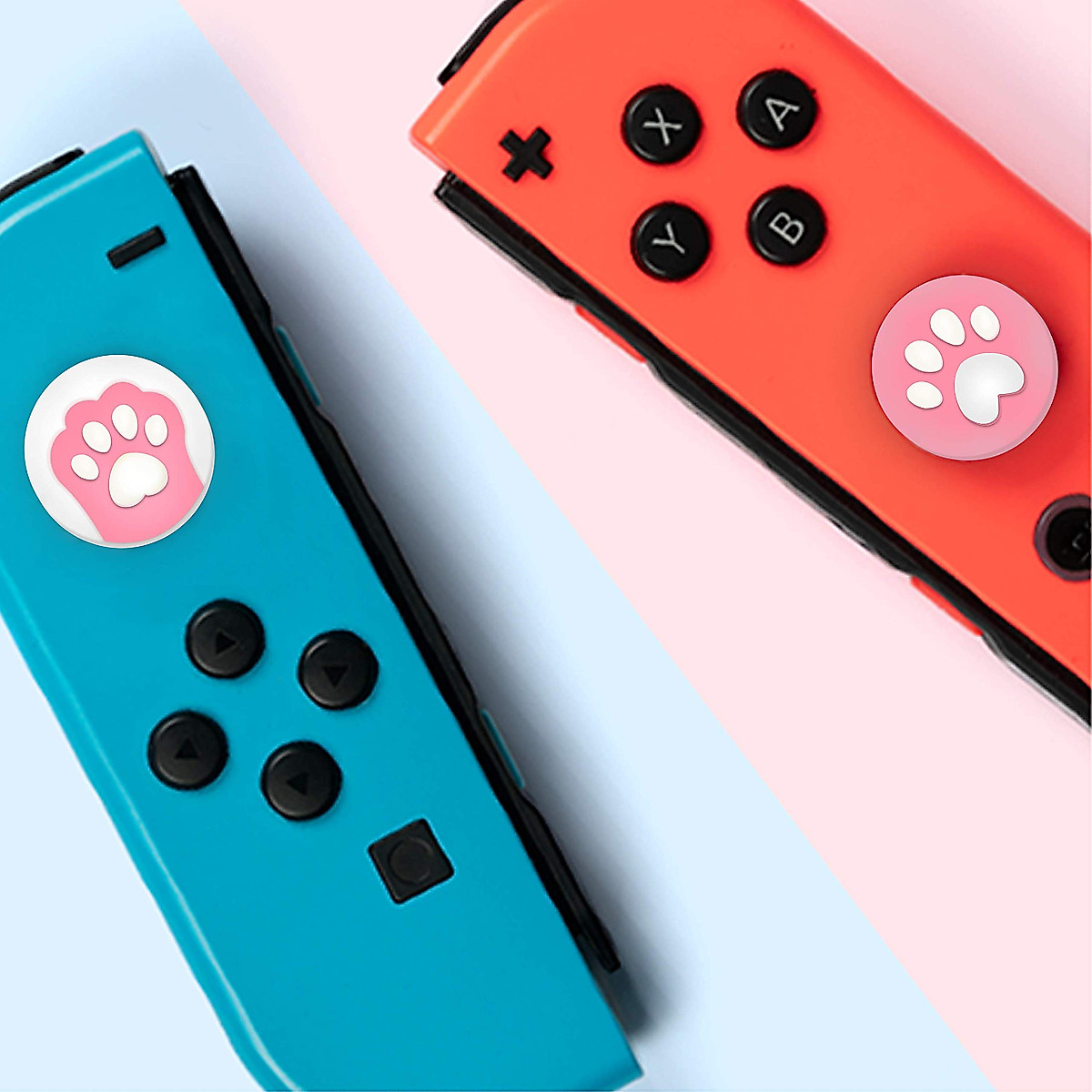Ferkurn Switch Thumb Caps for Switch Joy-con Grip Switch Lite Thumb Grips, Joycon Joystick Caps Analog Cat Paw Grip Button Cap Joycon Cover Controller Accessories Skin Thumbstick Grip