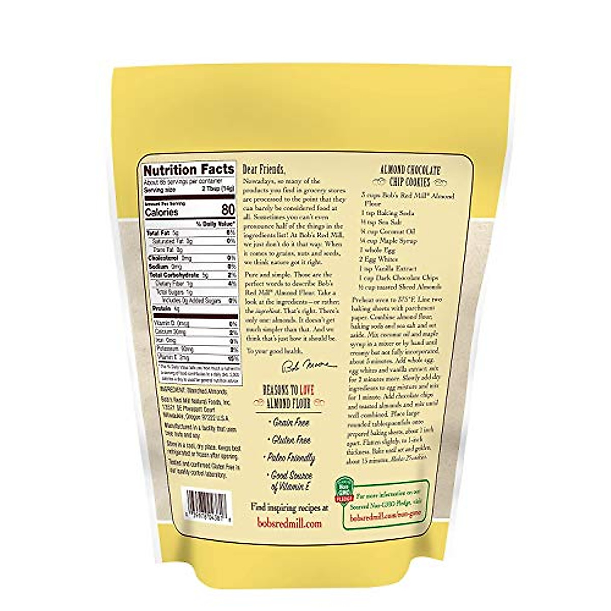 BOB'S RED MILL Flour Almond Blanched, Size (32 OZ, Pack - 2)