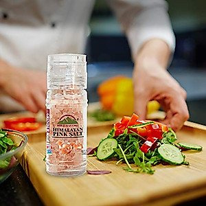 Himalayan Chef Pink Salt & Black Pepper Refillable Glass Grinder, User Friendly, and Easy-to-Use Design - Vegan & Kosher Certified, Idle for Cooking & Seasoning | set of 2