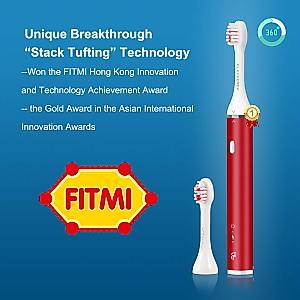 Replacement Toothbrush Heads Compatible with Flexforce Electric, Soft Dupont Bristles Head (Red)