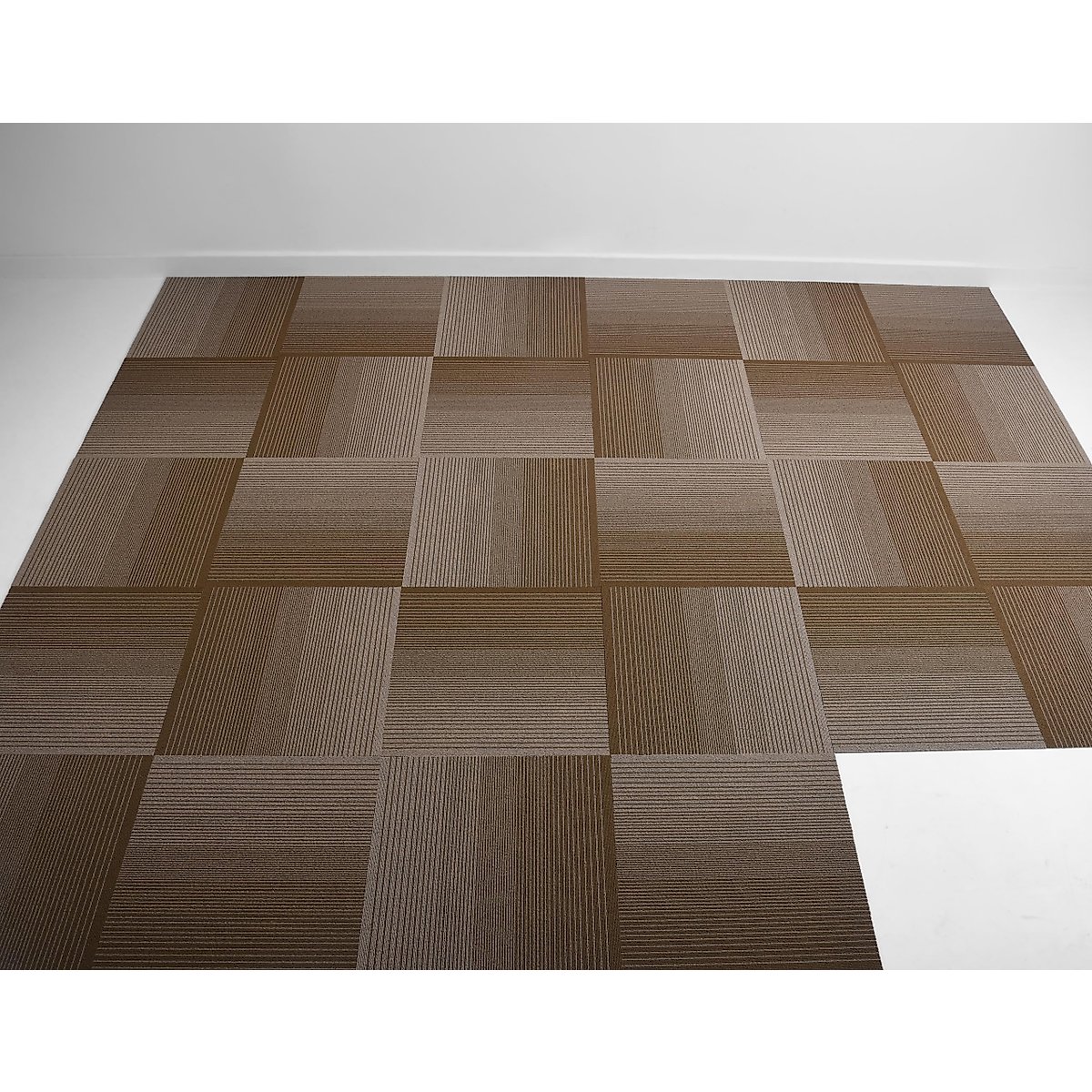 Rehert Carpet Tiles, Carpet Squares, Office Carpet Tiles Removable, Carpet Tile Flooring for Basement, 20" x 20" Berber (Loop Pile), Gradient Brown, 0.24" Pile Height (12 Tiles, 32 sqft/Box)