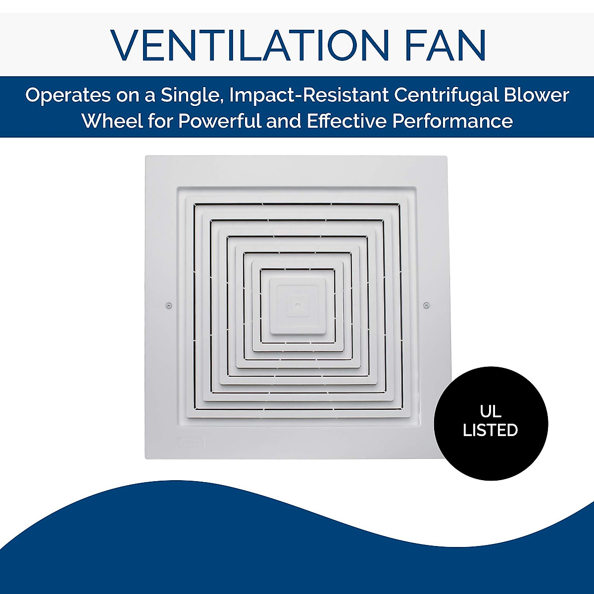 Broan-NuTone L300 High Capacity Ventilator Fan, Commercial Exhaust Fan, 2.9 Sones, 120V, 308 CFM, White