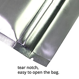 Sweet And Sleak 100 Pcs Resealable Mylar ZipLock Smell Proof Bags 4 x 6 Inches Flat Double Sided Silver Heat Sealable Incl. 24 Small Round ''Thank You'' Stickers (AP083)