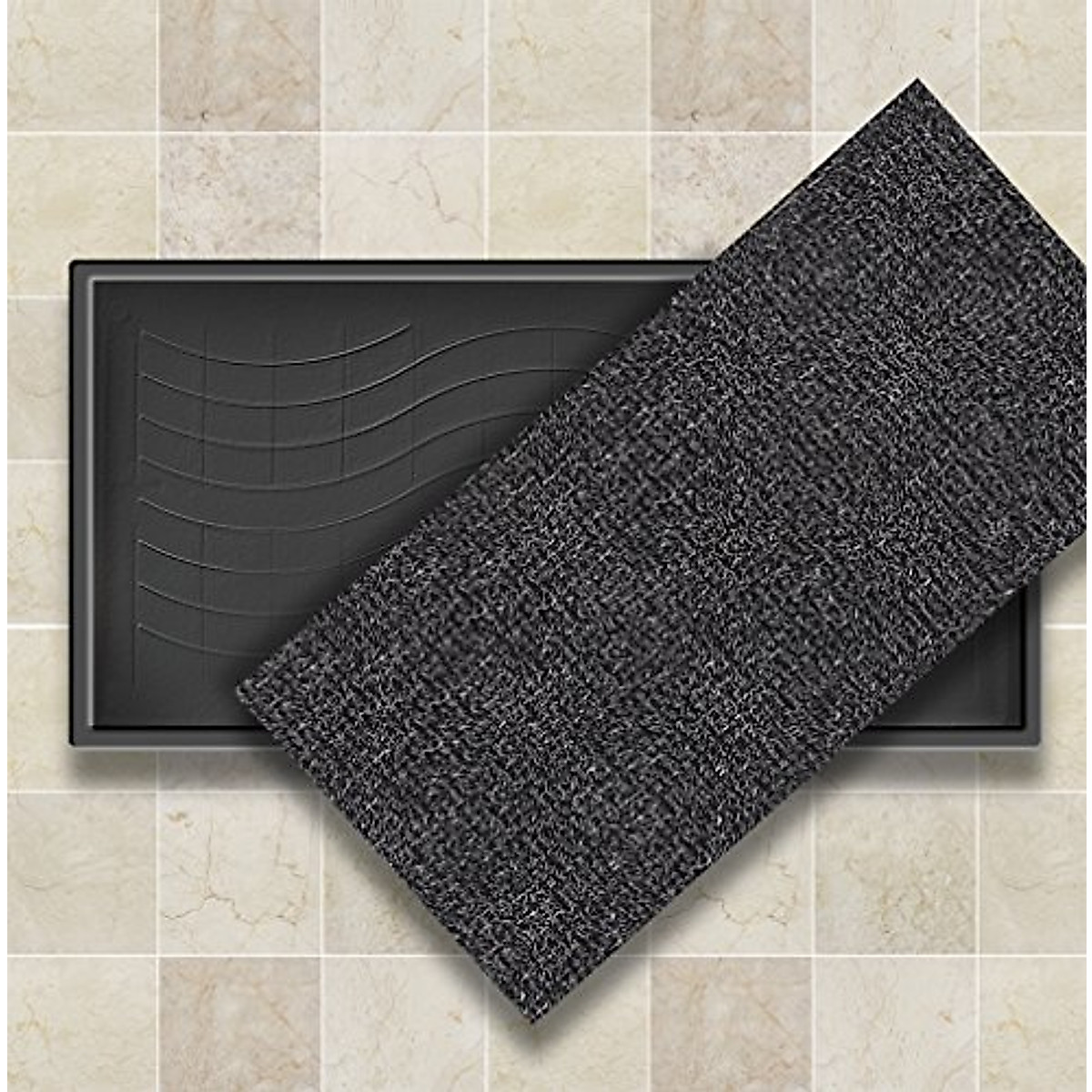 GrassWorx Clean Machine Drain & Dry Boot Tray, 14" x 28", Flint (10376363)