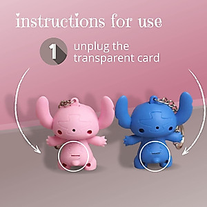 2PCS Murine And Angel Keychain Cartoon Key Chains for Kids Girls Boys Cartoon Couple Keychain for Keys Bag Phone Cartoon Keychain Gift for Birthday Christmas New Year Kids Keychains For Backpacks