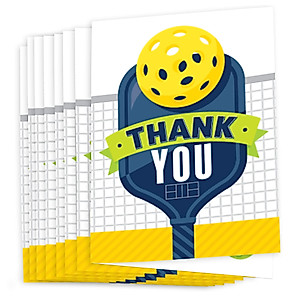 Big Dot of Happiness Let’s Rally - Pickleball - Birthday or Retirement Party Thank You Cards (8 count)